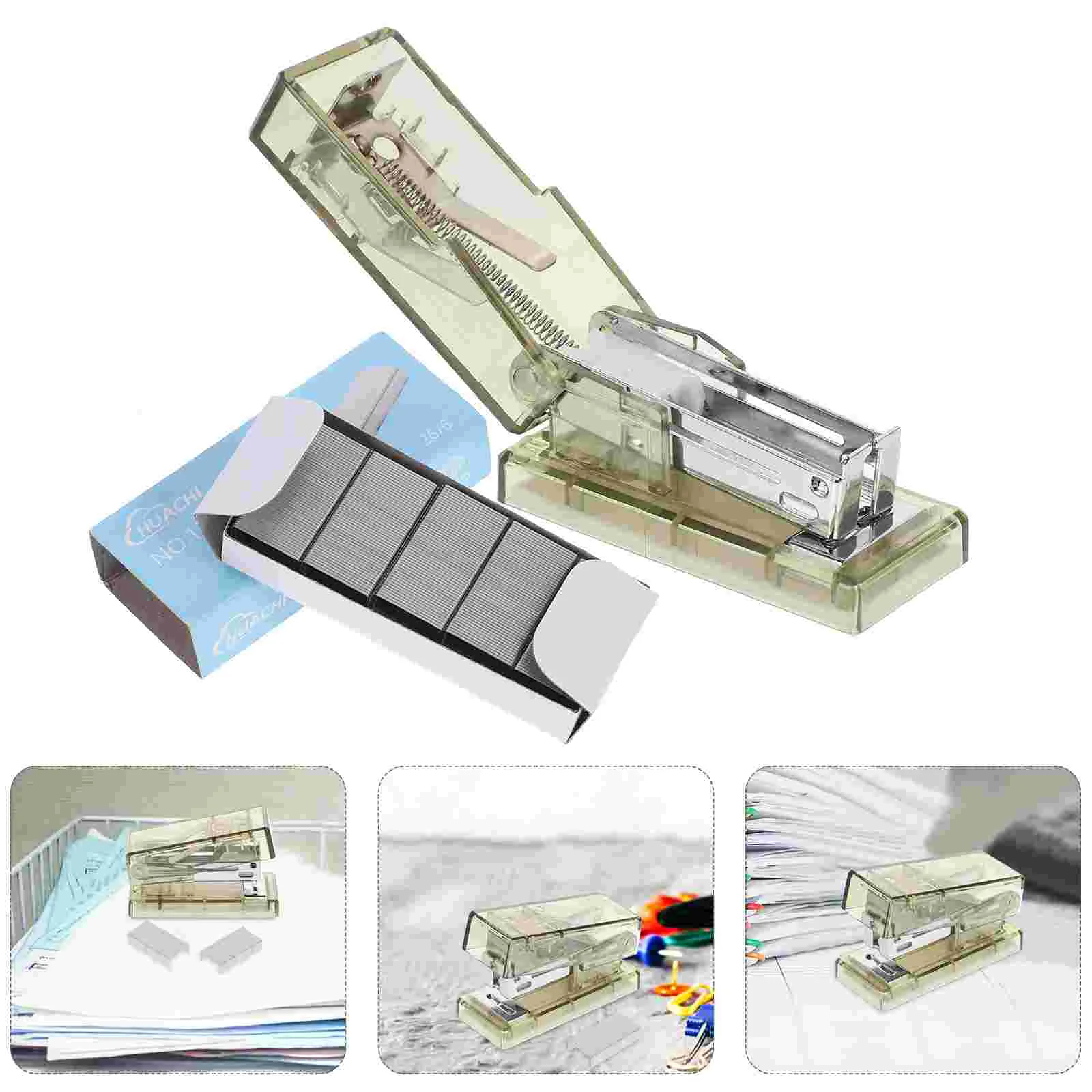 Mini-Stapler-Transparent-Plastic-Clear-Aesthetic-Stationery-Handheld ...