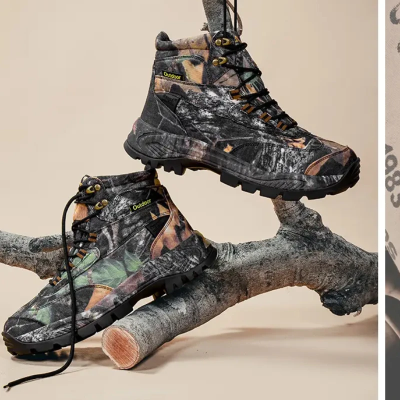 Men's High Top Camouflage Hunting Boots Breathable Sports Shoes Outdoor ...