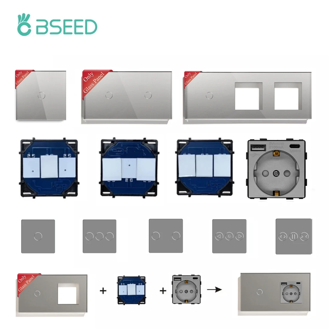BSEED-Touch-Switches-1-2-3Gang-1-2Way-Wall-Glass-Panels-Type-C-USB ...