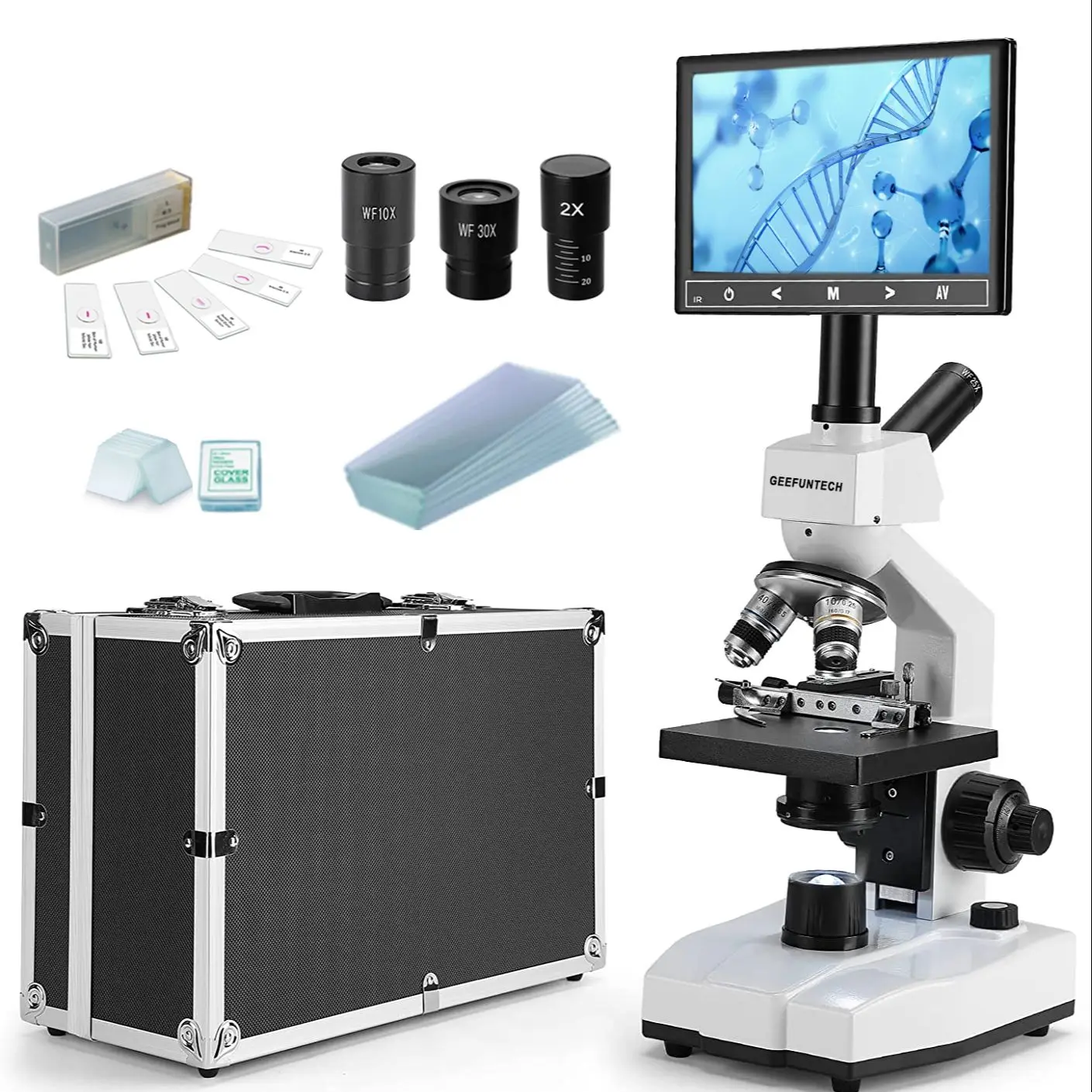 Biological Dual-View Lab Compound Binocular Microscope 40X-2400X with ...