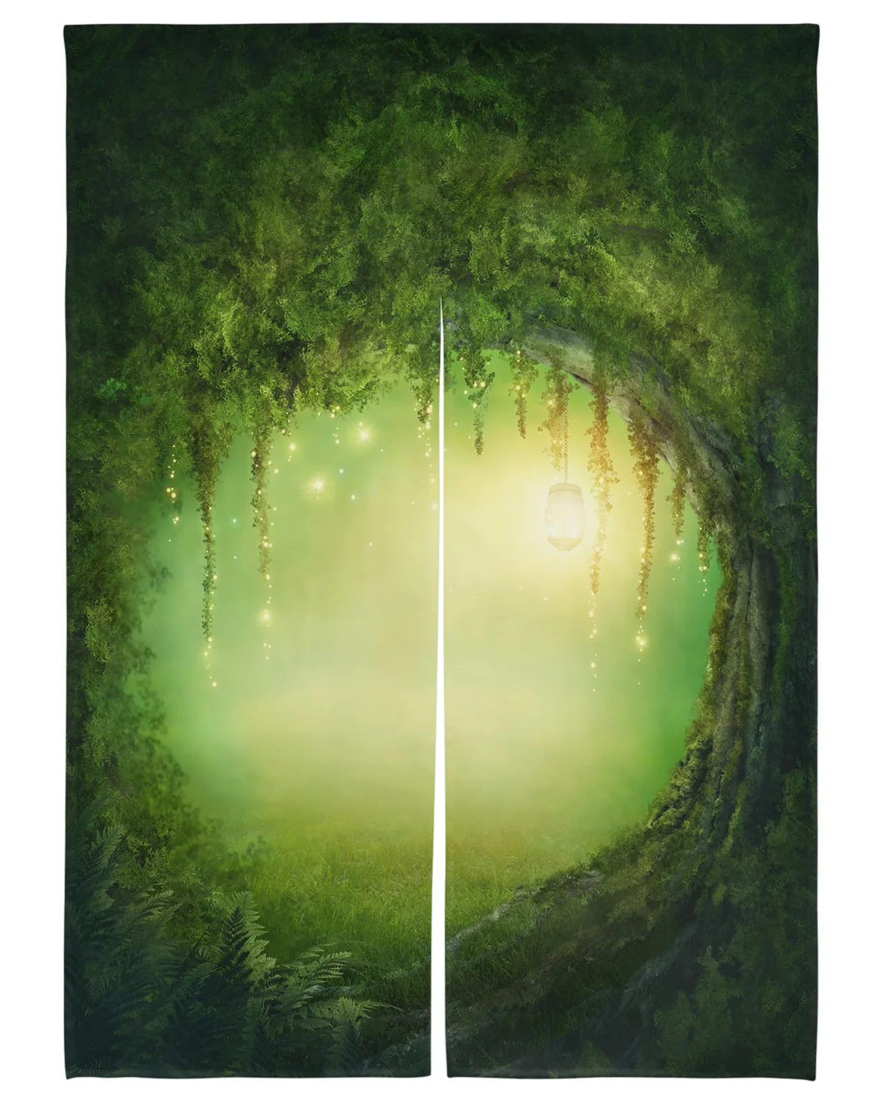 Green-Forest-Lights-Japanese-Door-Curtain-Restaurant-Kitchen-Entrance ...