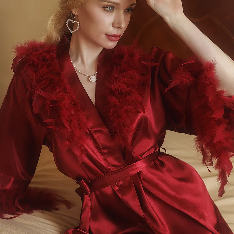 Kimono-de-boda-de-seda-satinada-para-mujer-pijama-de-dama-de-honor ...
