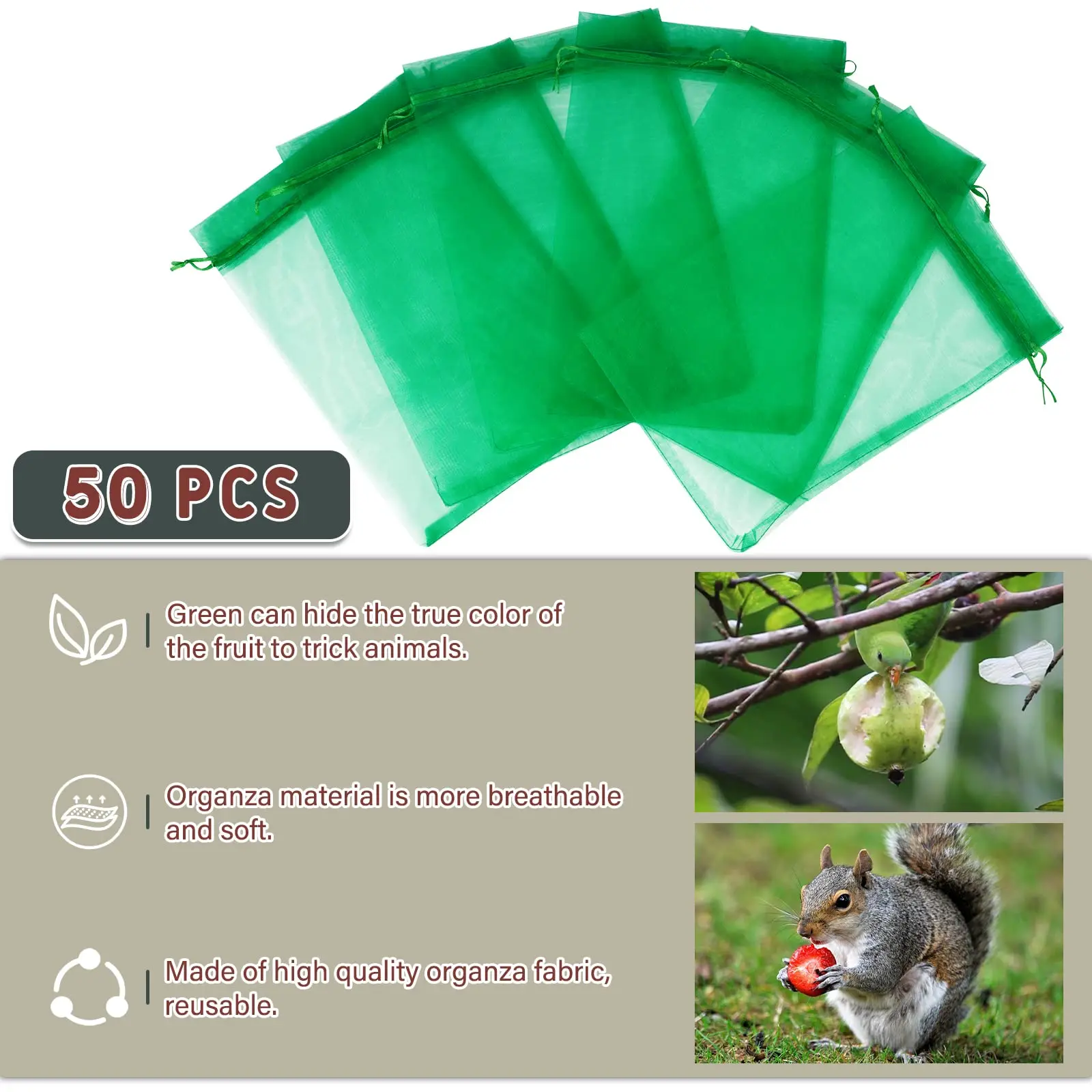 Jardinière,Sacs de Protection de raisin,50 pièces,fraises,fruits,anti ...