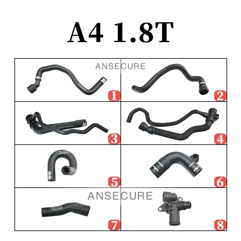 Radiator-Coolant-Water-Hose-Heater-Core-Cooling-Pipe-Flange-For-Audi-A4 ...