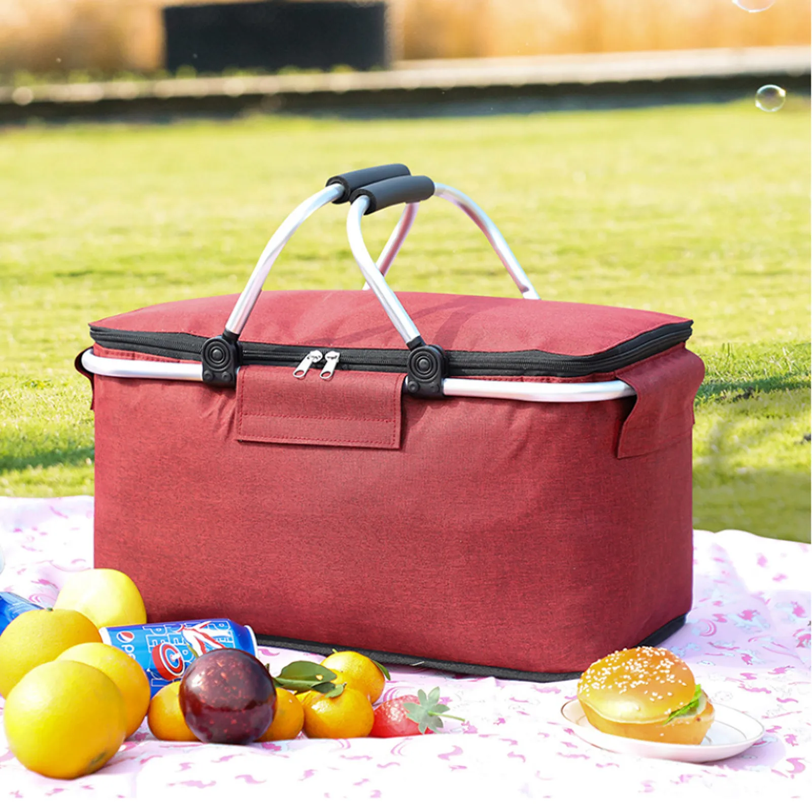 Insulation-Picnic-Basket-with-Handle-Large-Capacity-Foldable-Ice-Bag ...