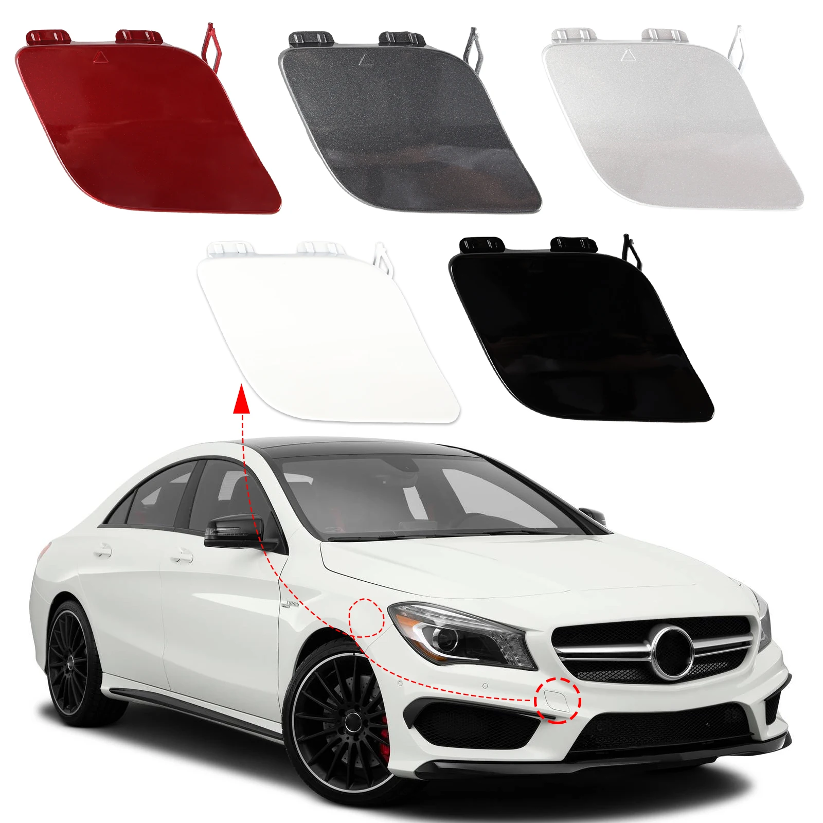 Front Bumper Tow Hook Cover Cap Towing Eye For Mercedes CLA W117 AMG ...