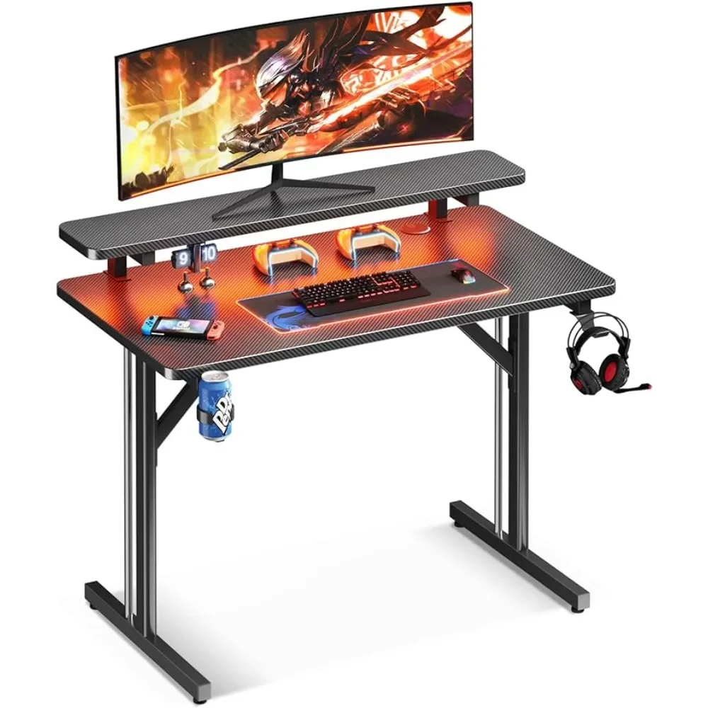 Computer-Desk-31-Inch-Gaming-Table-With-Monitor-Shelf-Work-Office-Desks ...