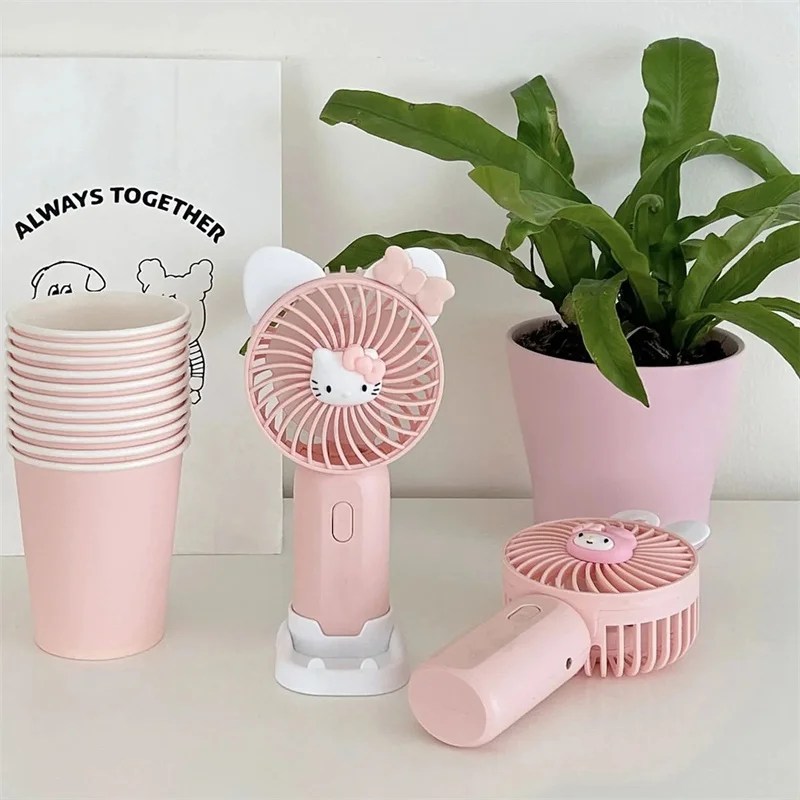 Kawaii-Sanrio-Mini-Fan-Anime-Hello-Kitty-Cinnamoroll-Kuromi-Cute ...