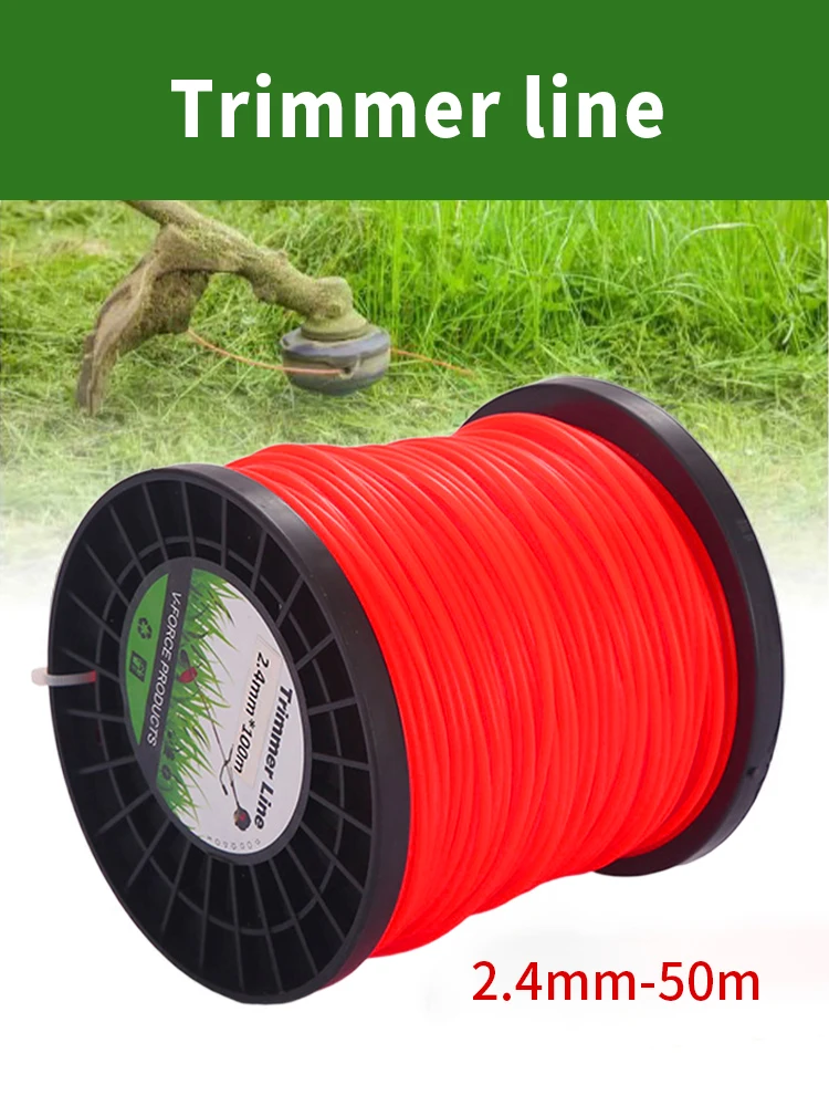 50M-2-4mm-Mowing-Nylon-Grass-Trimmer-Rope-Brush-Cutter-Strimmer-Line-Round-Brushcutter-Trimmer ...