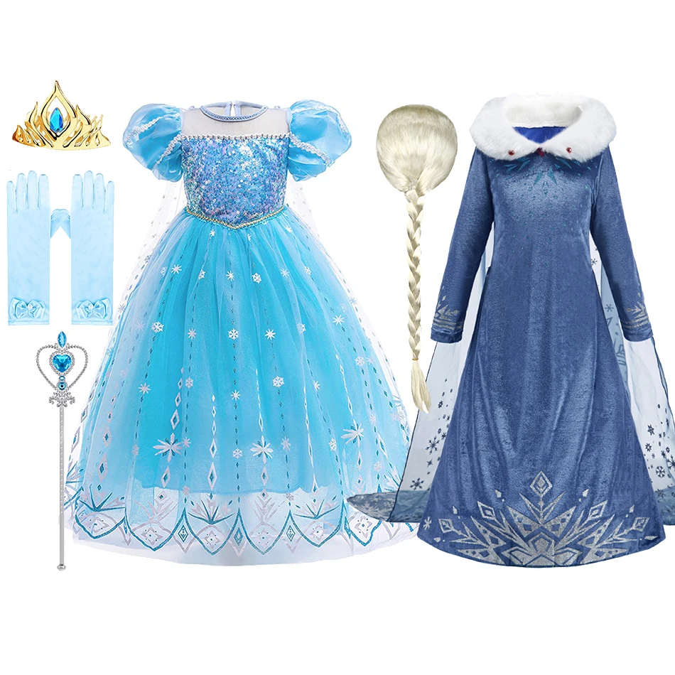 Children-Snow-Queen-Costume-Kids-Elsa-Cosplay-Performance-Sequins ...