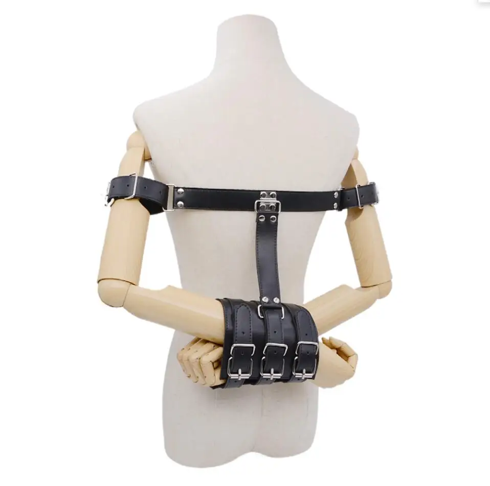 Bdsm Arm Behind Back Straight Jacket Sm Leather Armbinder Restraint