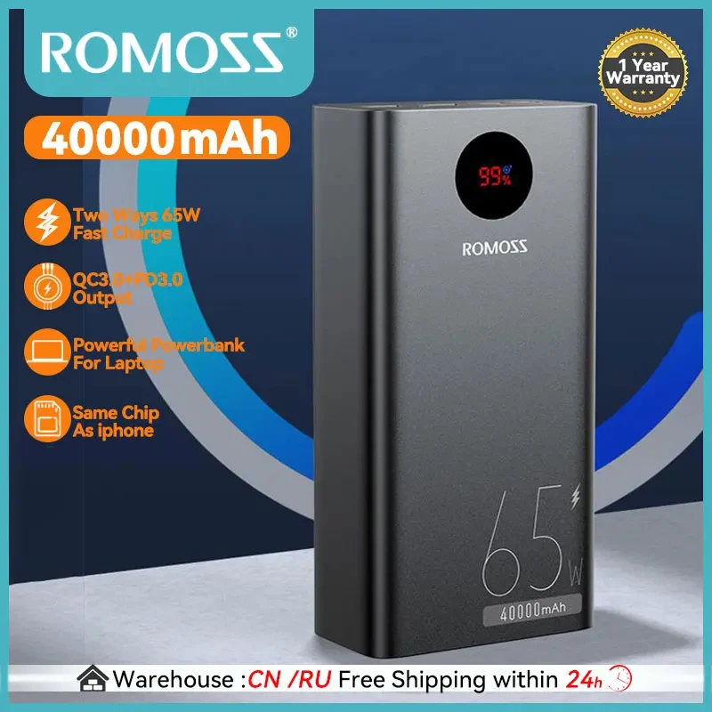 ROMOSS-Powerful-Power-Bank-40000-mAh-65W-22-5W-Type-C-Fast-Charging ...