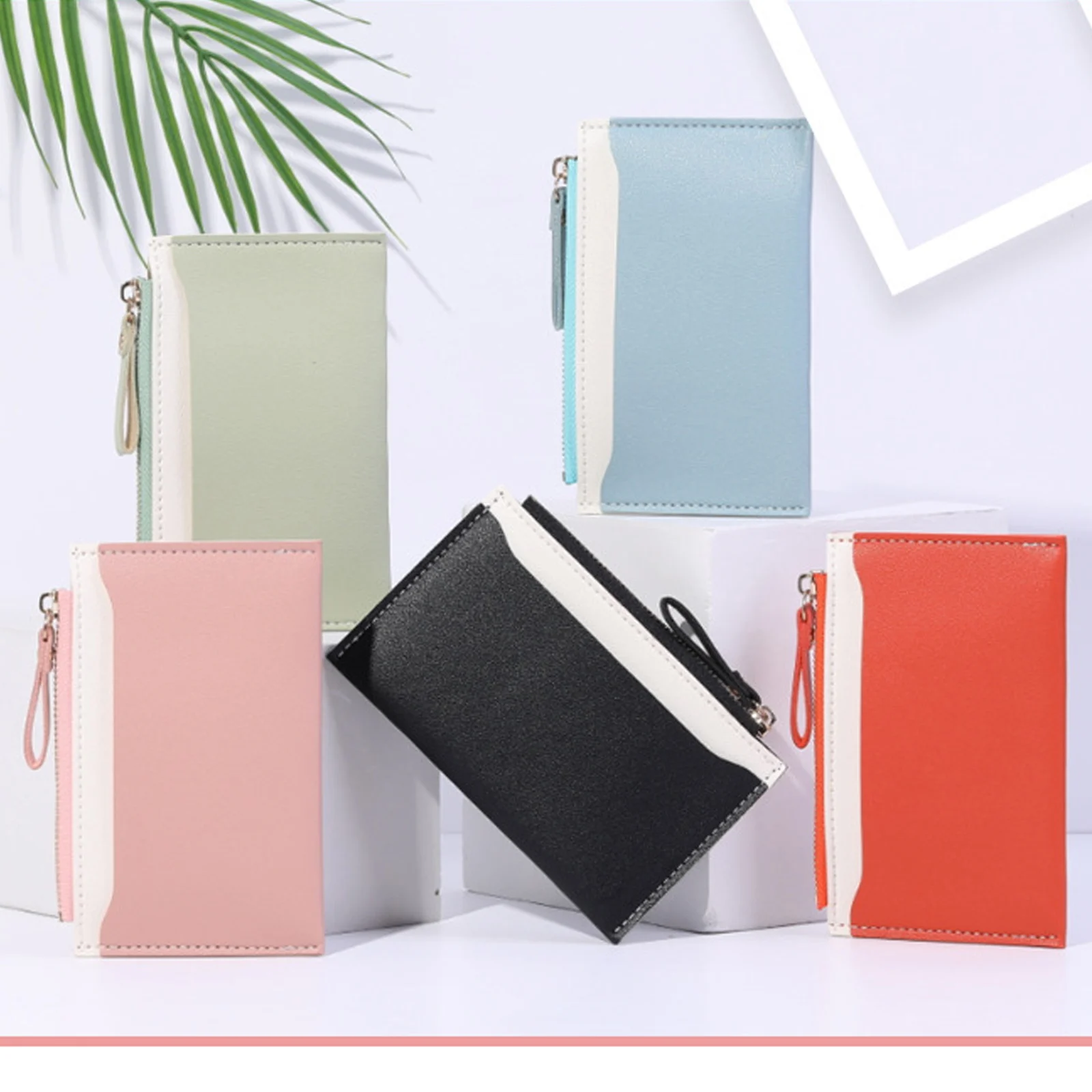 Fashion Card Bag Men and women ID card holder PU zipper small coin ...