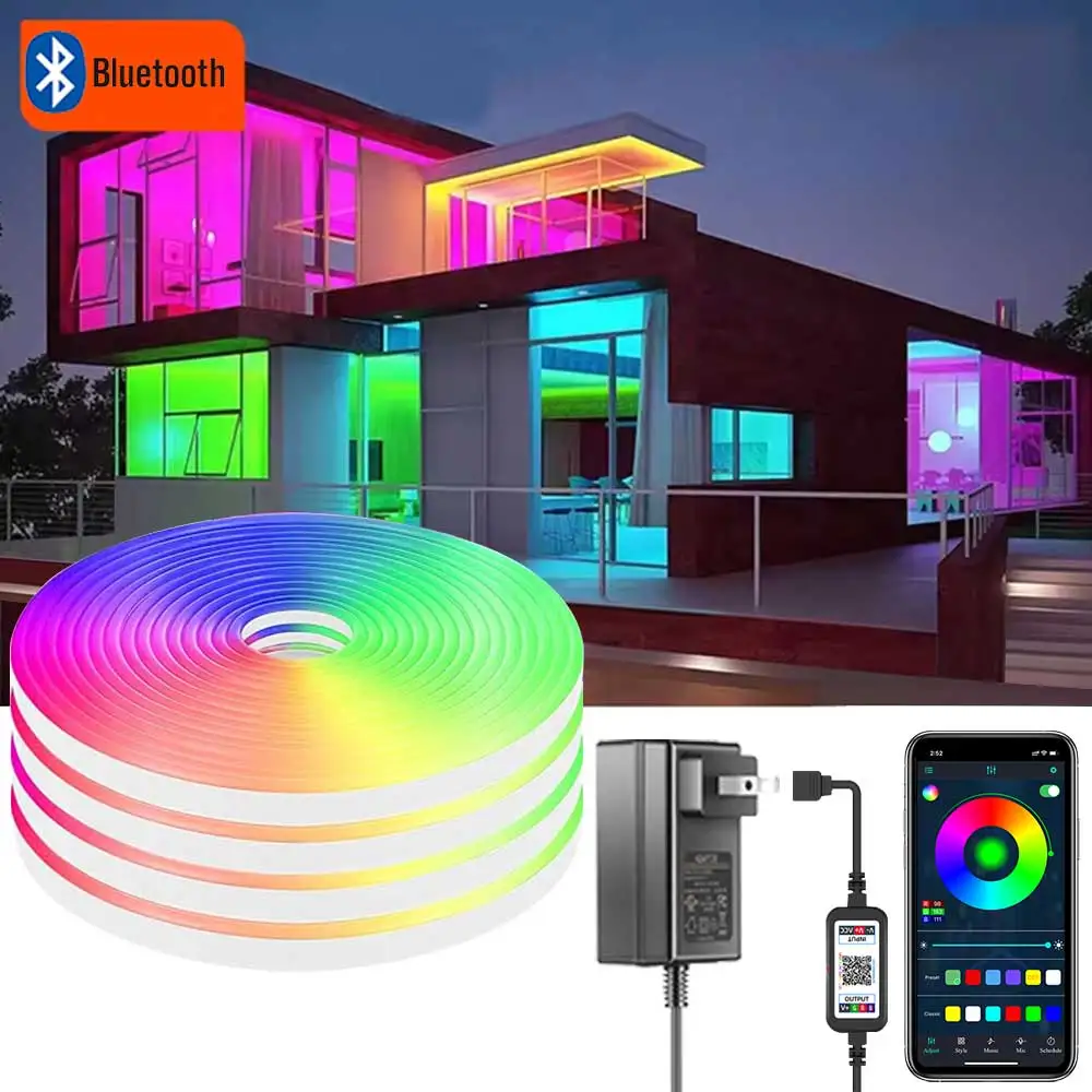 RGB-Neon-Light-LED-Color-Changing-Waterproof-Rope-Light-Music ...