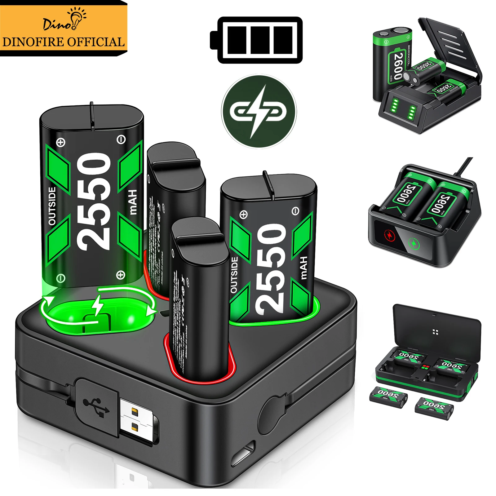 Dinofire-Rechargeable-Battery-Pack-For-Xbox-Series-X-S-Controller-USB-C ...