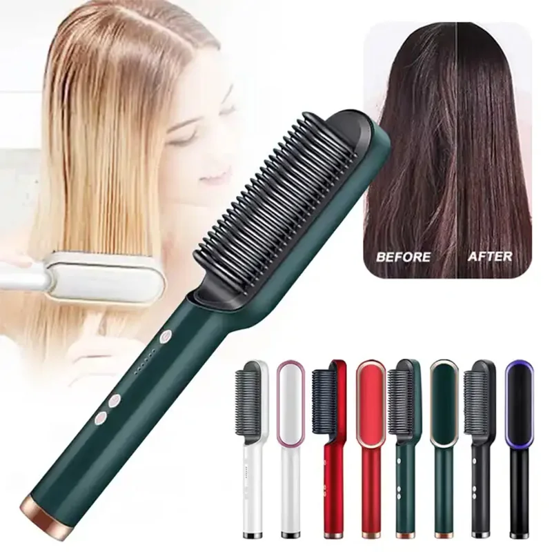 New-Hair-Straightener-Ceramic-Hot-Comb-2-in-1-Electric-Straighten-Hair ...