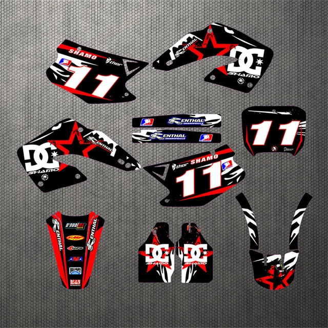 Custom number name full set of CR 125/250 Stickers Graphics Background ...