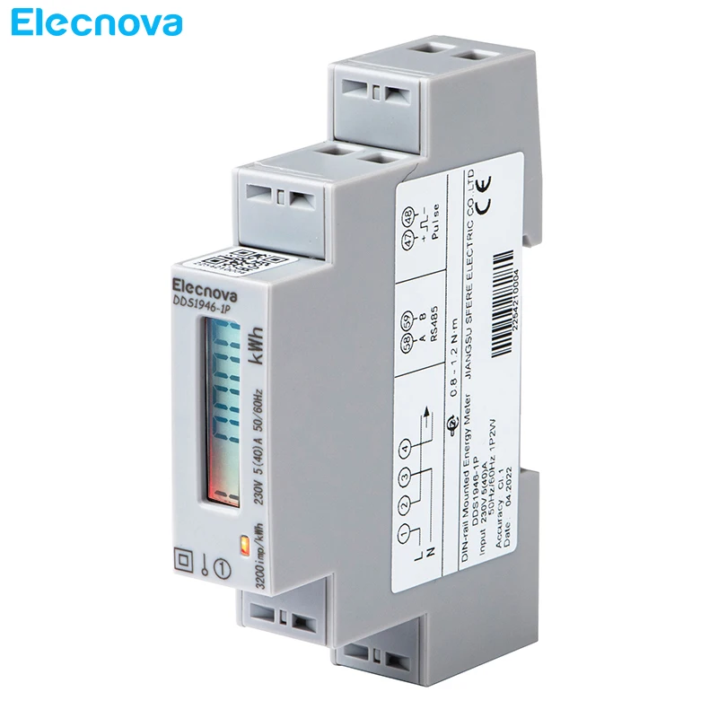 Dds1946-1p Din Rail Single Phase Energy Power Kwh Meter Digital Lcd ...