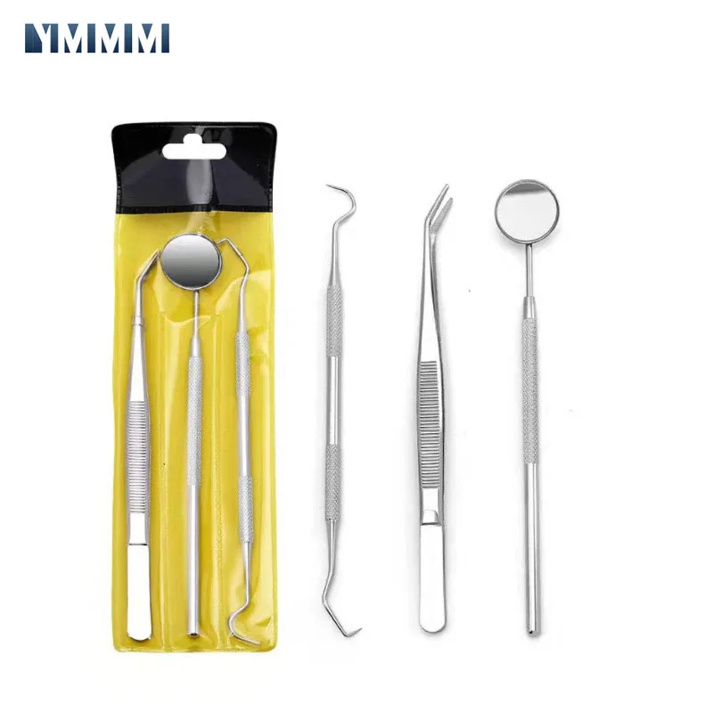 Dental-Cleaning-Tools-Set-Mouth-Mirror-Stainless-Steel-Tweezers-Elbow ...