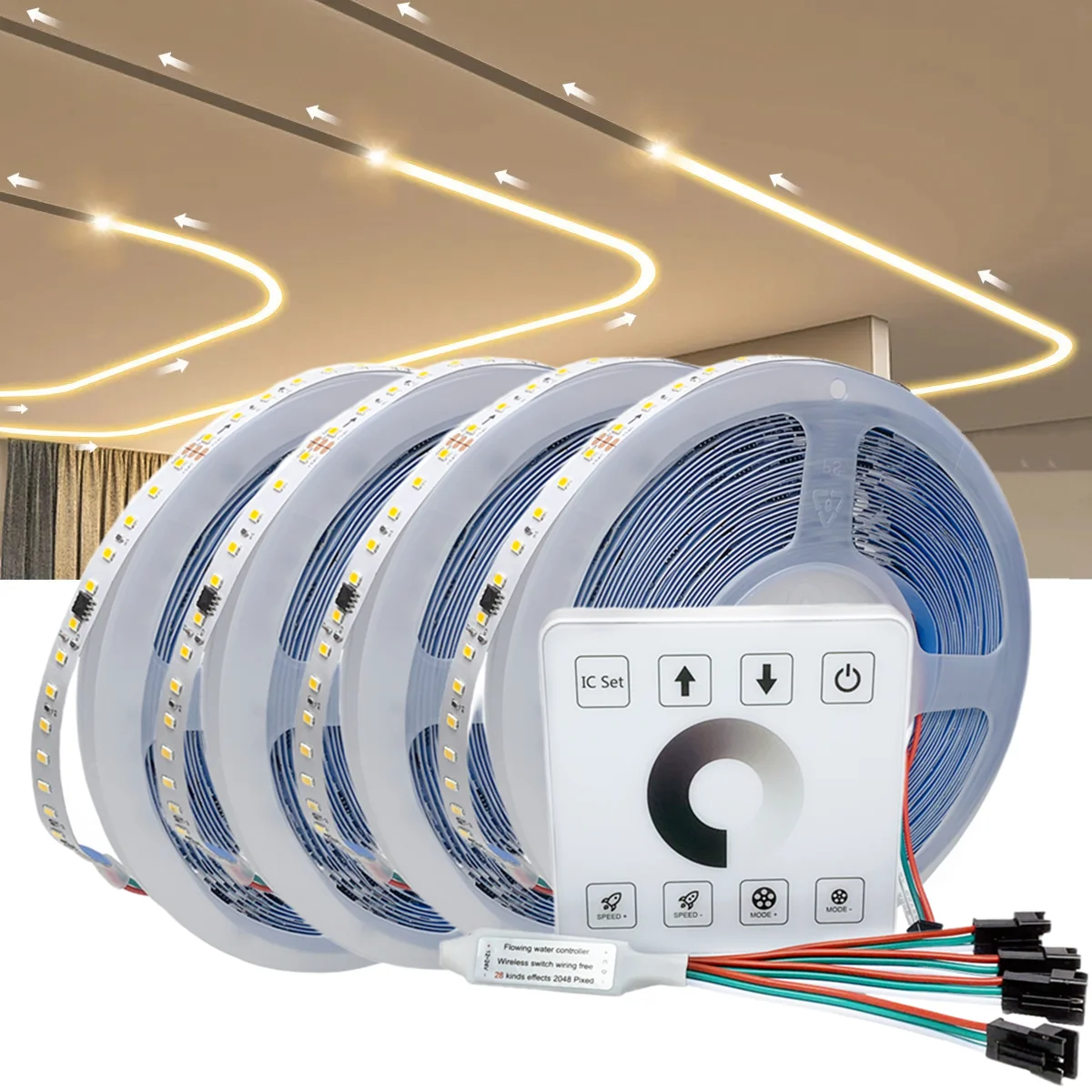 10M-20M-30M-40M-Running-Water-Flowing-LED-Strip-Light-DC24-WS2811 ...