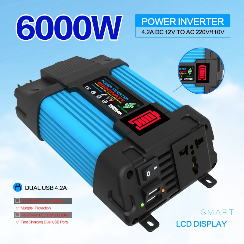 6000W-Car-Power-Inverter-LED-Voltage-Capacity-Display-Transformer ...
