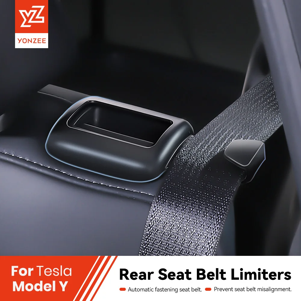YZ-For-Tesla-2024-Model-Y-Seat-Belt-Limiter-Cover-Adjustable-Car-Safety ...