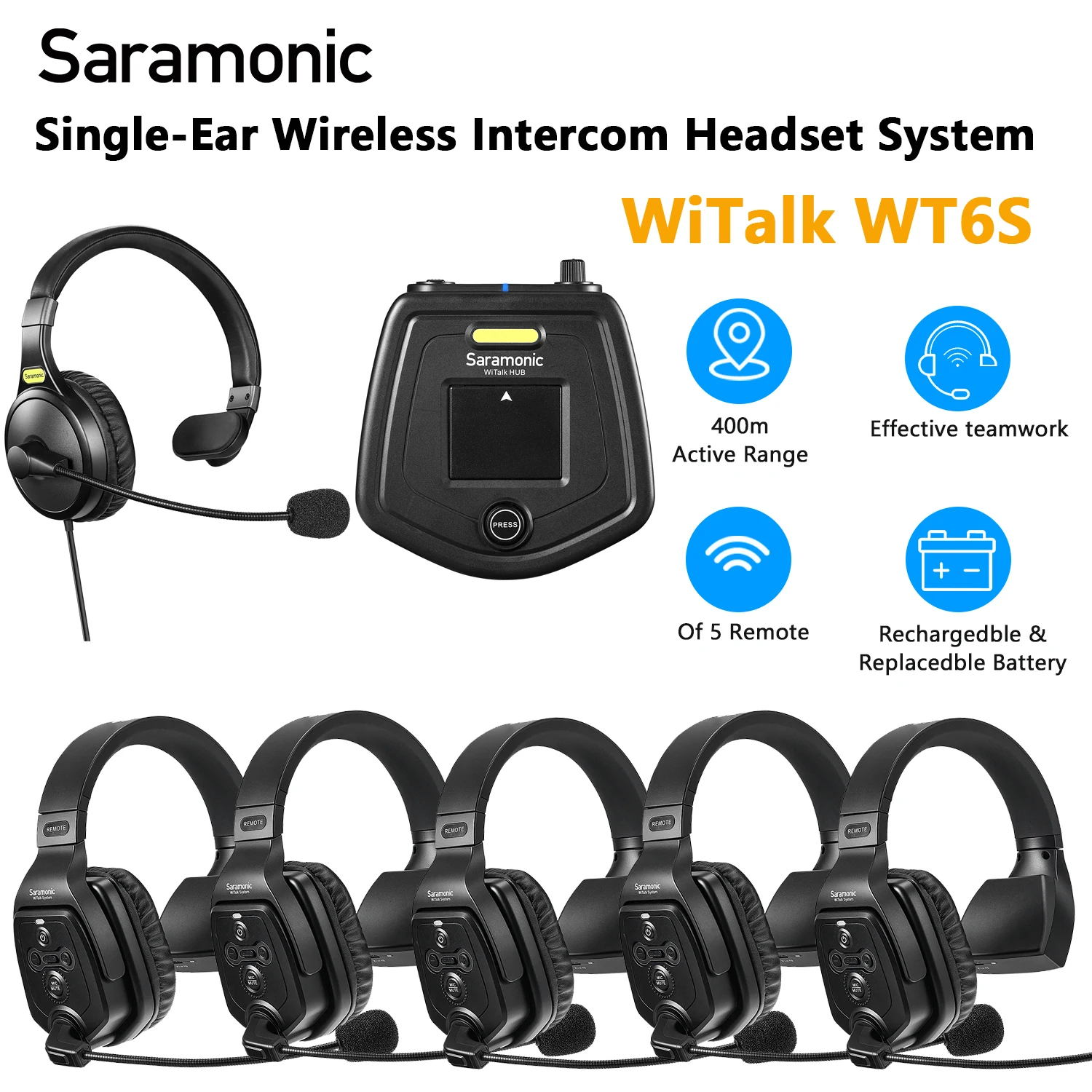 Saramonic-ritalk-WT6S-Headset-mikrofon-Headset-interkom-nirkabel ...