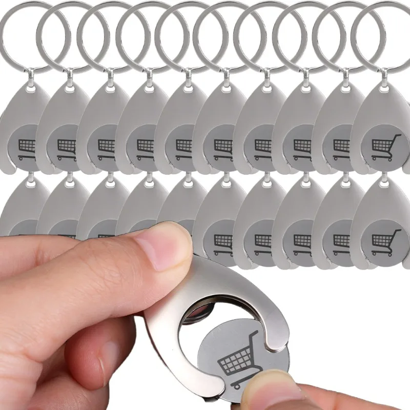 Portable Shopping Trolley Cart Token Keychain Charm Metal Cart Token ...