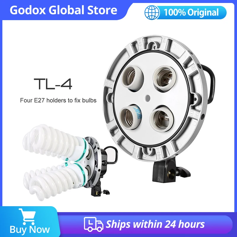 Photo Studio Godox TL 4 4in1 E27 Socket Tricolor Bulb Light Speedring Lamp Head Multi Holder ...
