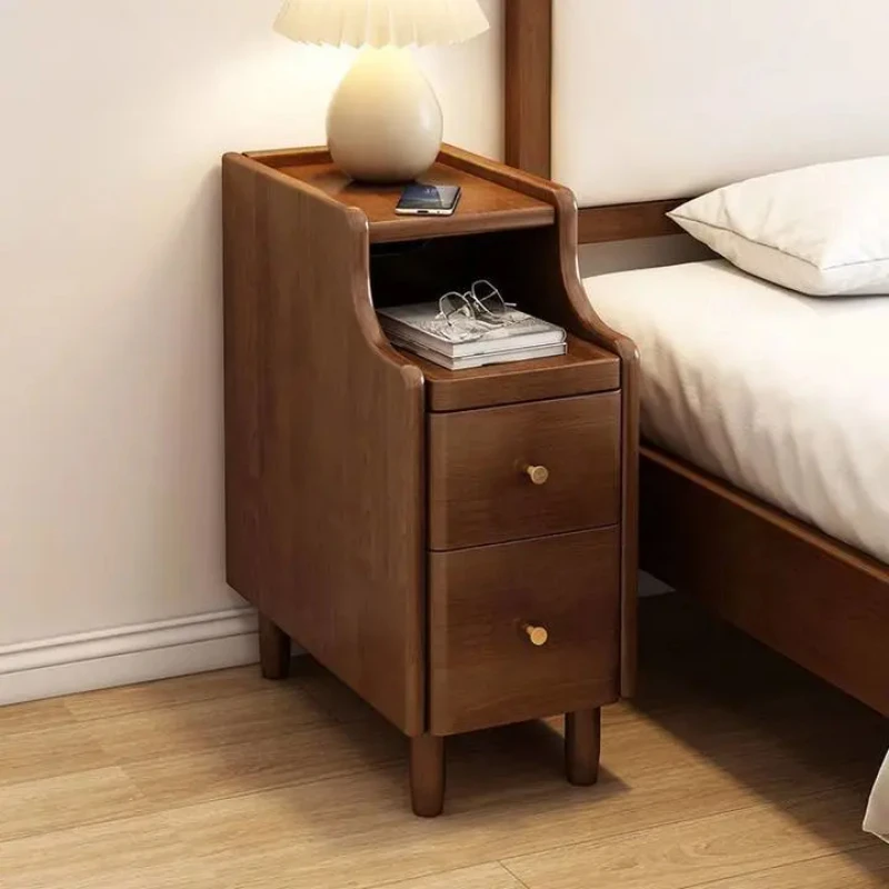 Solid-Wood-Bedside-Table-Modern-Minimalist-Extremely-Narrow-Bedside ...
