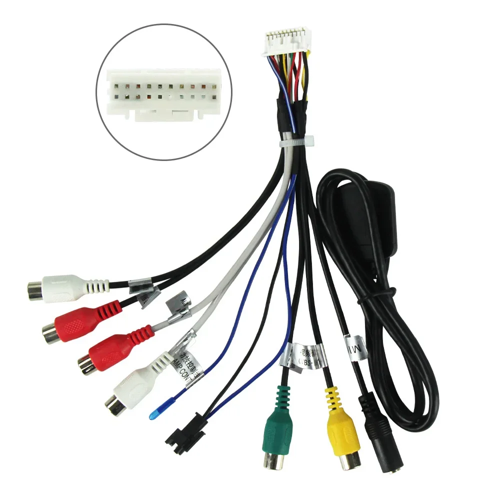 20 Pin RCA Cable for Android Radio Stereo Car Accessories Universal AUX ...