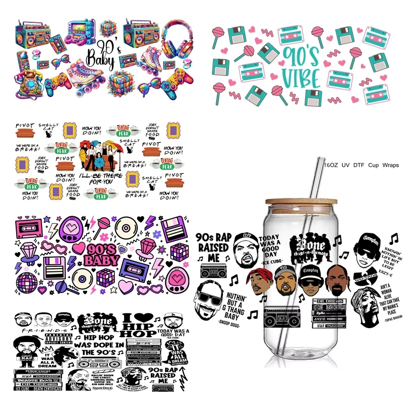 4-Fashion-Singers-90S-Rap-Uv-Dtf-Cup-Wraps-Transfer-Sticker-Diy-Hip-Hop ...