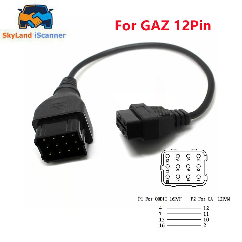OBD2-Cable-Adapter-Truck-Cable-For-GAZ-12Pin-to-OBD2-16Pin-Connector ...
