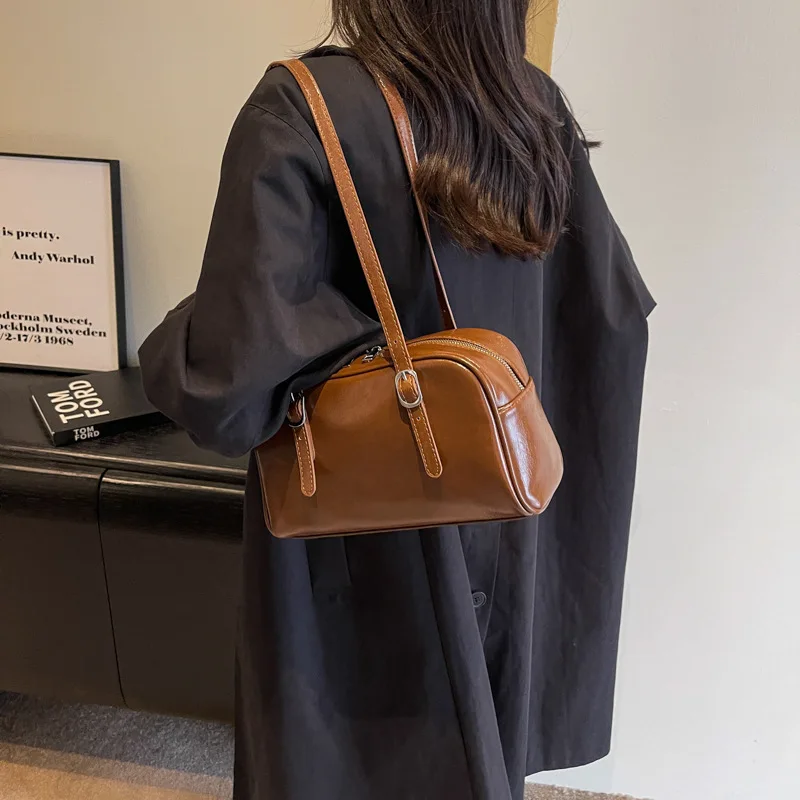 Woman-s-Boston-Shoulder-Crossbody-Bag-Monochrome-Fashion-Handbag-with ...