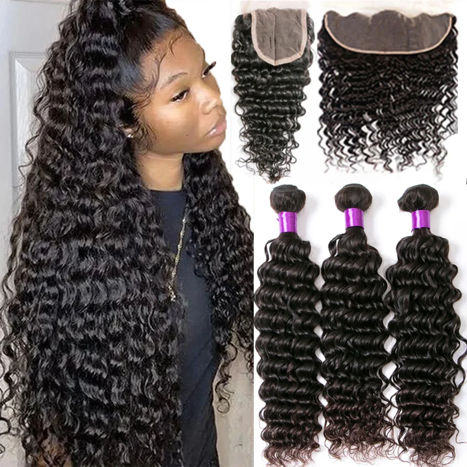 32-Deep-Curly-Wave-Bundles-With-Frontal-Closure-Wet-and-Wavy-Virgin ...