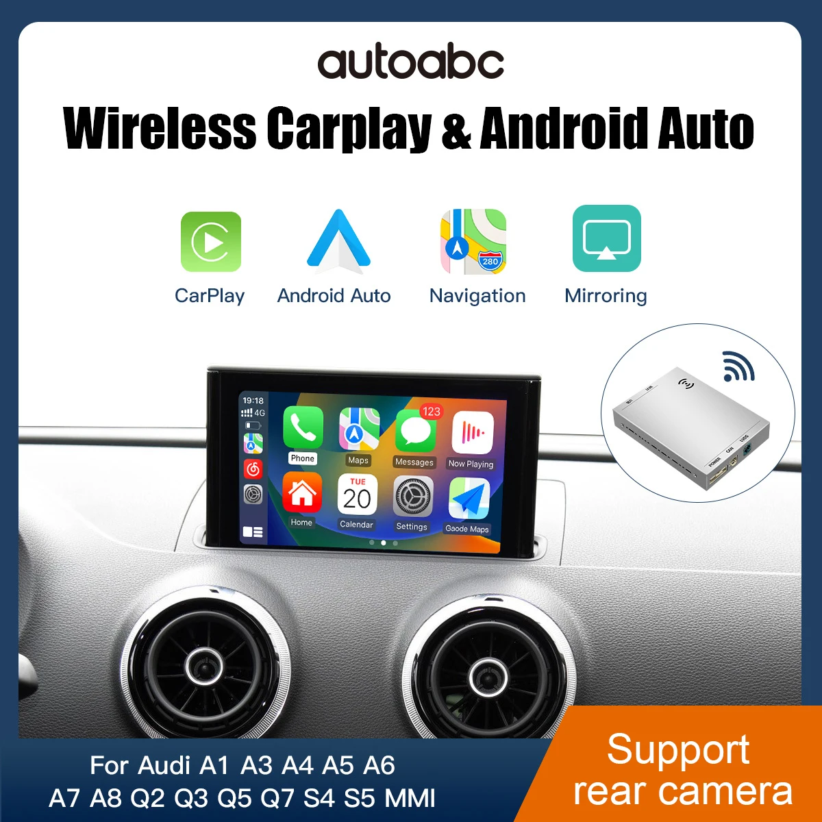 AUTOABC-Wireless-Apple-CarPlay-Android-Auto-Interface-for-Audi-A3-A4-A5 ...