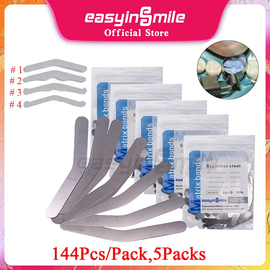 5Bags-144pc-Bag-Dental-tofflemire-matrix-bands-0-04mm-stainless-steel ...