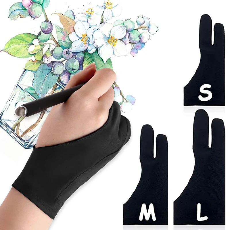Drawing Glove Anti-touch Two-Fingers Gloves for iPad Graphics Drawing ...