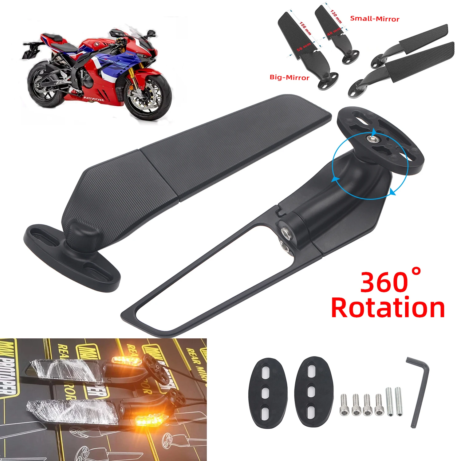 For Honda CBR1000XX VFR1200XF 900RR 929RR 954RR Motorcycle Mirror ...