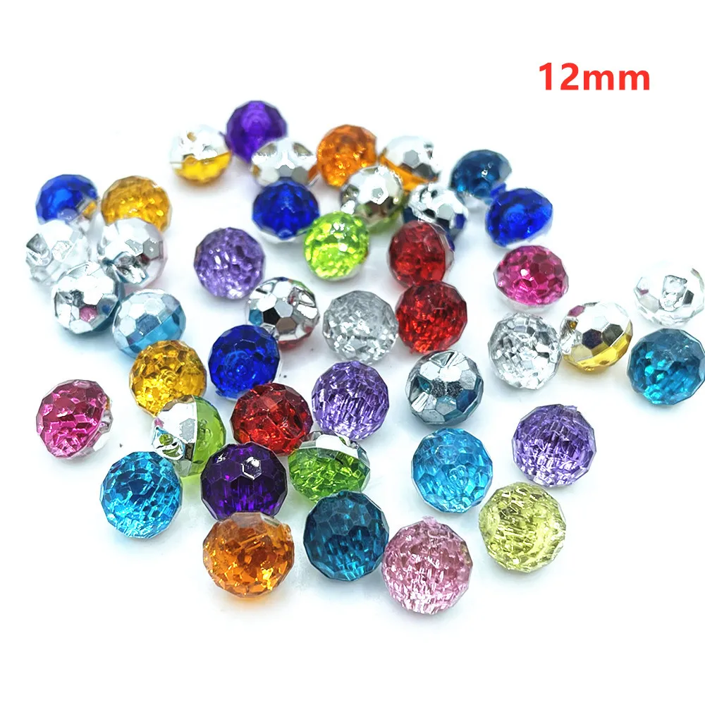 Mixed Colors 12mm 50pcs Acrylic Buttons Austria faceted Crystal Glass ...