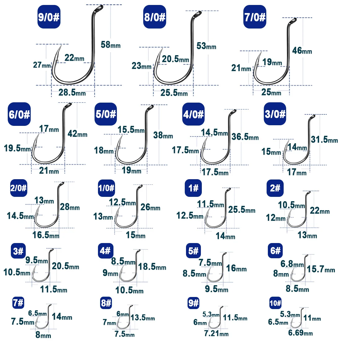 50-100 pcs Octopus Fishing Hooks - High Carbon Steel - Easy Fishing Tackle