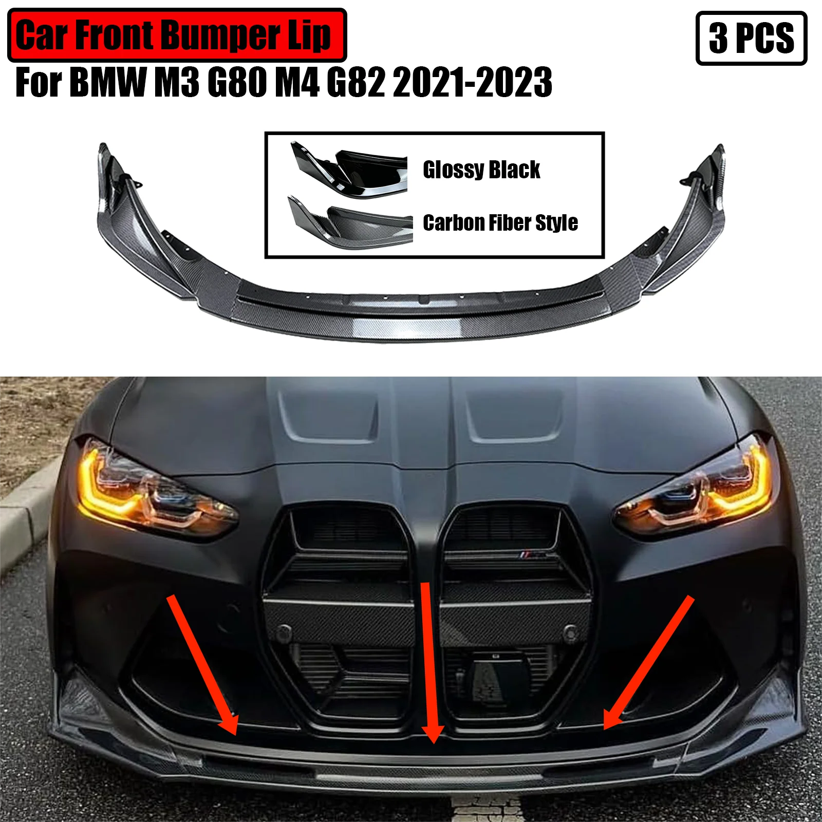 Car-Front-Bumper-Lip-For-BMW-M3-G80-M4-G82-2021-2023-Splitter-Diffuser ...