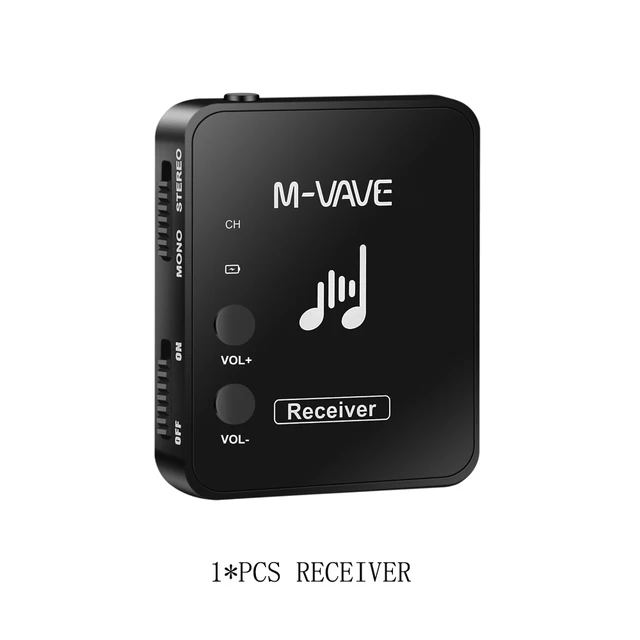 M-vave WP-10 fone de ouvido sem fio, receptor transmissor recarregável com botão Volume, nova ...