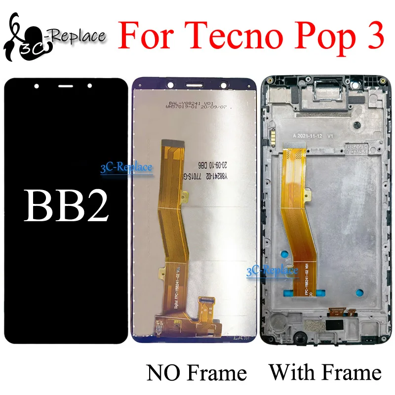 Black 5.7 Inch For Tecno Pop 3 BB2 LCD Display Touch Screen Digitizer ...