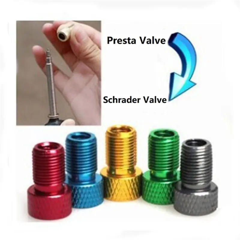 10Pcs-Aluminum-Alloy-Bike-Valve-Adapter-Convert-Presta-To-Schrader ...