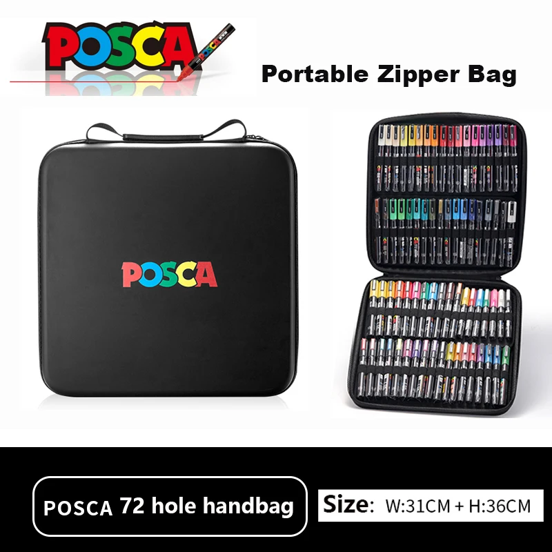 POSCA Permanent Marker or Multi-Function Carrying Case, Zippered Canvas ...