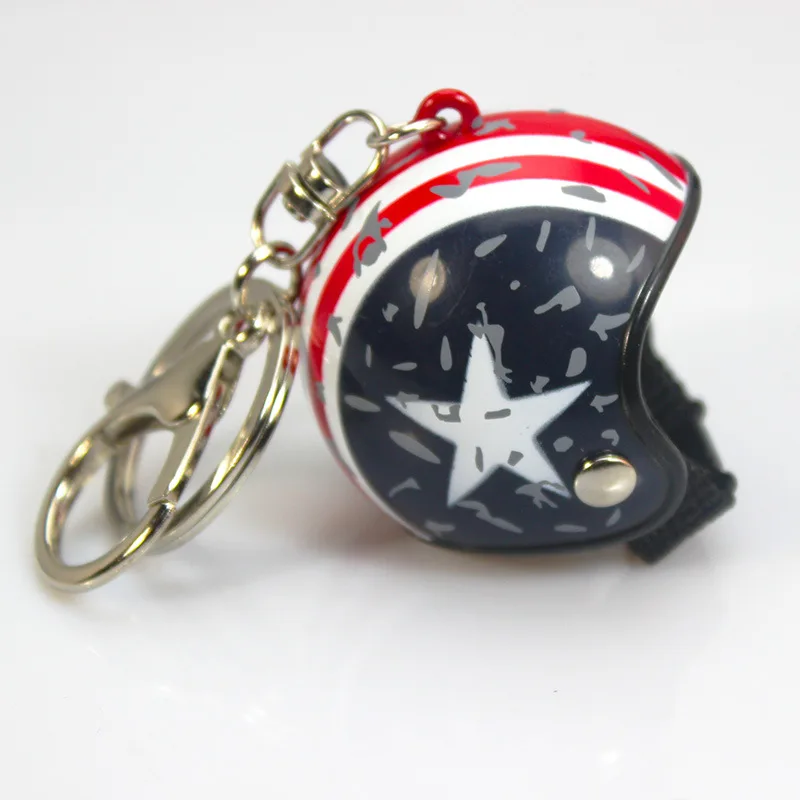 Star-Pattern-Helmet-Design-Keychain-Car-Motorcycle-Motor-Bicycle-Crash ...