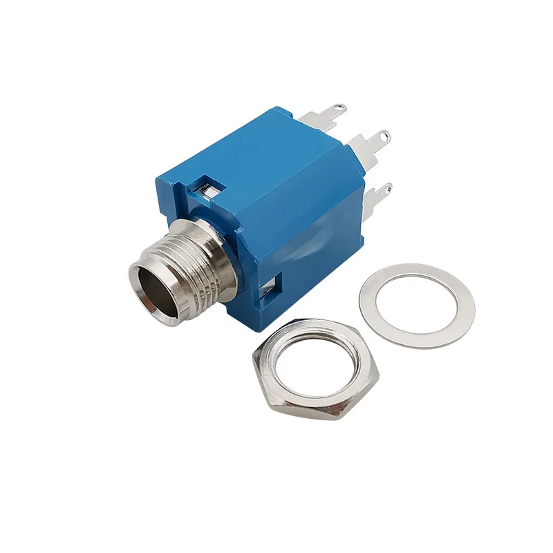 Blue-PJ-612A-6-35mm-5-Pin-Audio-Female-Jack-Connector-Nut-Panel-Mount ...