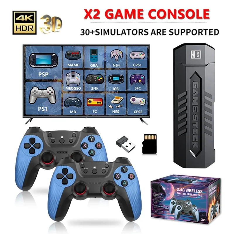 X2-Game-Stick-4K-3D-HD-Retro-Video-Game-Console-Wireless-Controller-TV ...