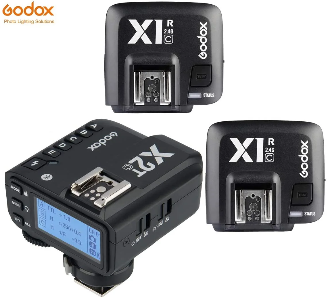 Godox-X2T-C-X2TC-2-4G-TTL-Wireless-Flash-Trigger-with-2-X1R-C-Receiver ...